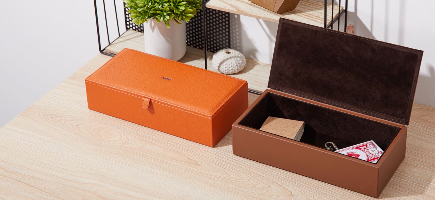 Rectangular Leather Storage Box